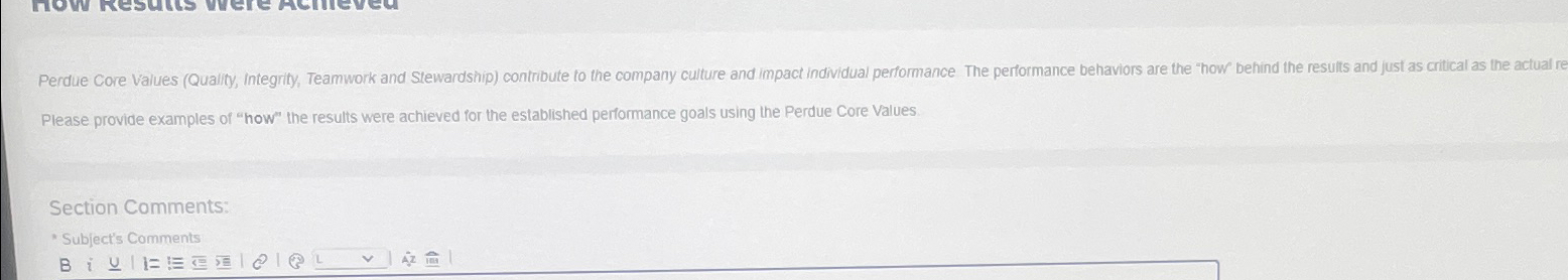 Solved Perdue Core Values (Quality, ﻿Integrity, Teamwork and | Chegg.com