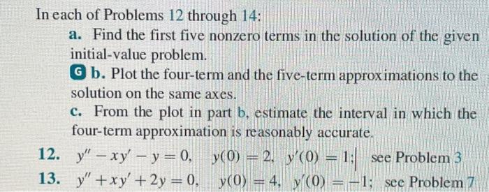 Solved In each of Problems 12 through 14: a. Find the first | Chegg.com