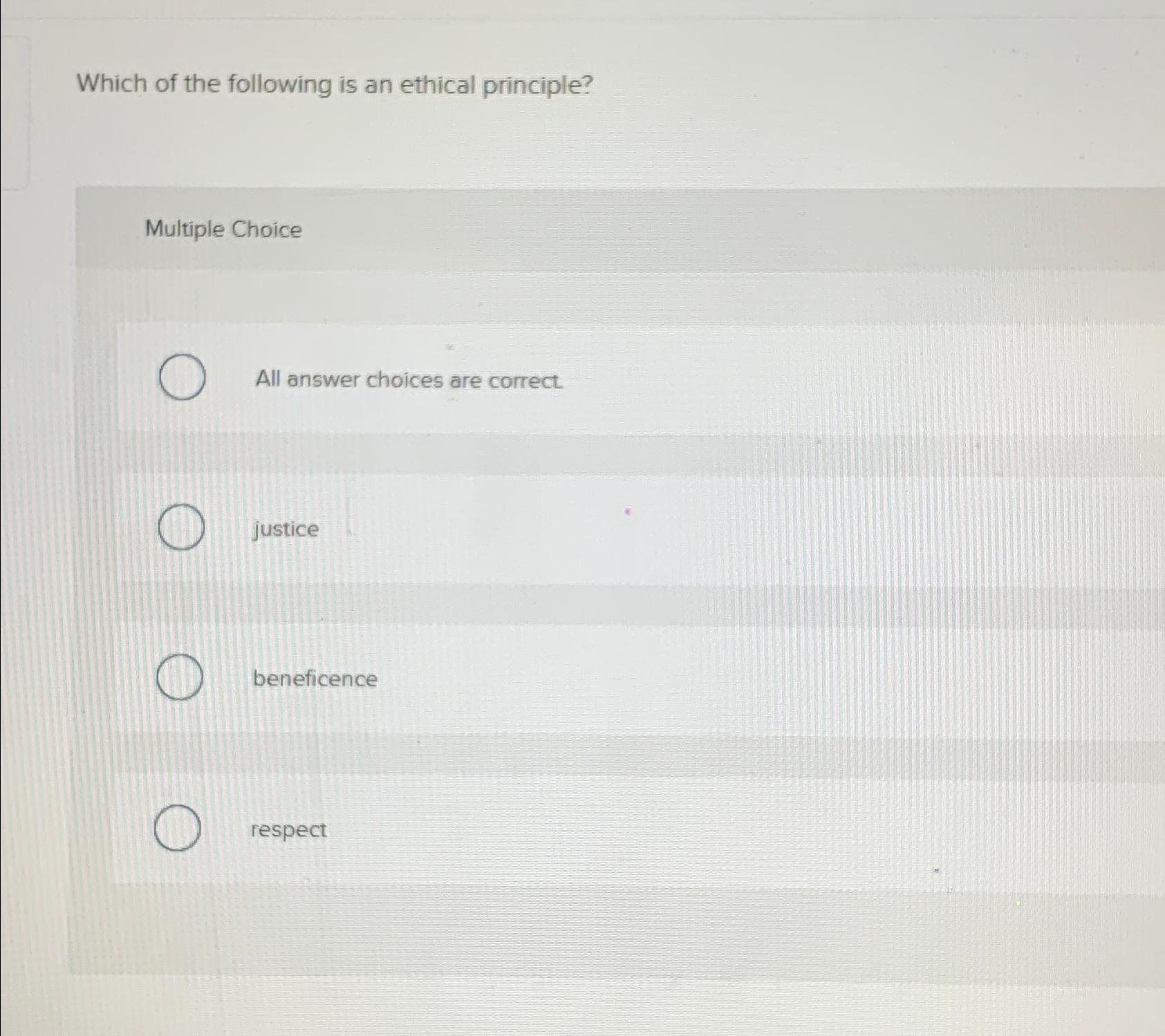Solved Which of the following is an ethical | Chegg.com