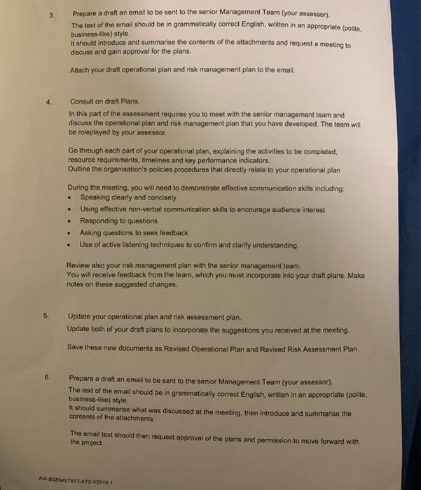 Solved 3 Prepare a draft an email to be sent to the senior | Chegg.com