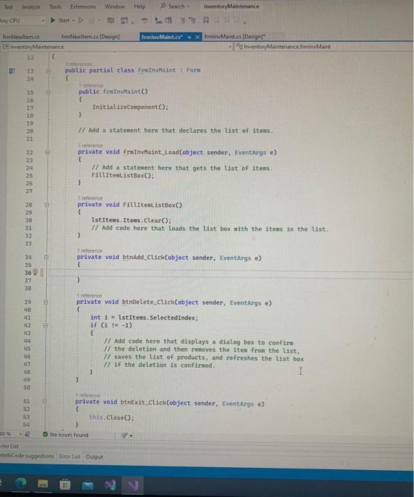 Solved Need assistance filling out code in C#, there are two | Chegg.com