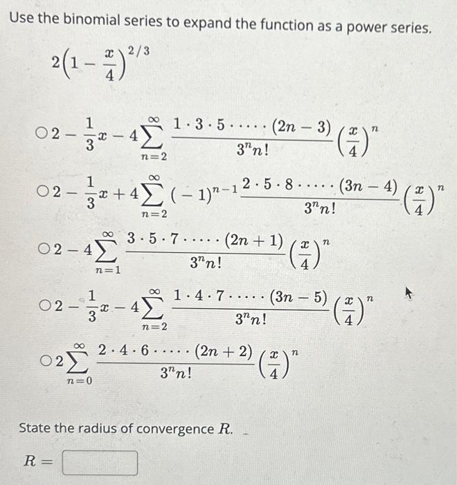 Solved Use the binomial series to expand the function as a | Chegg.com