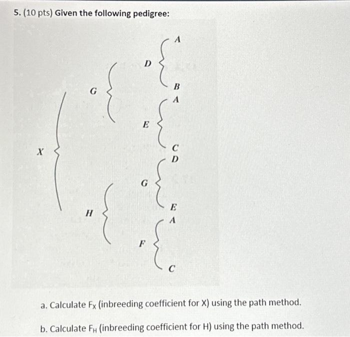 Solved 5. (10 pts) Given the following pedigree: a. | Chegg.com