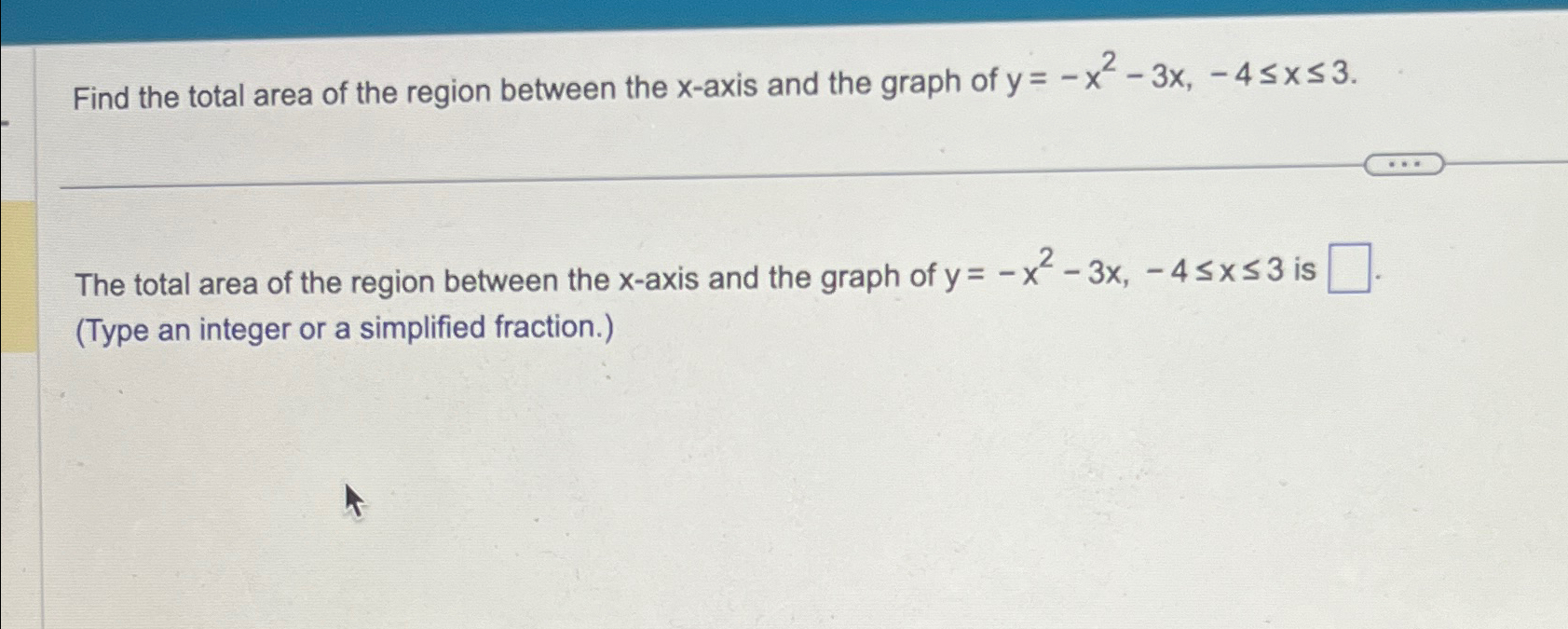 Solved Find the total area of the region between the x-axis | Chegg.com
