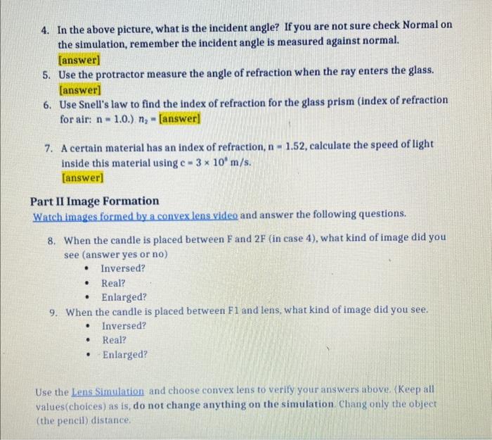 Solved Step 1 Open the Bending Light simulation. When the | Chegg.com