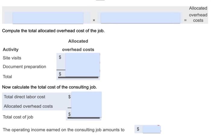 Solved Compute the total allocated overhead cost of the job. | Chegg.com