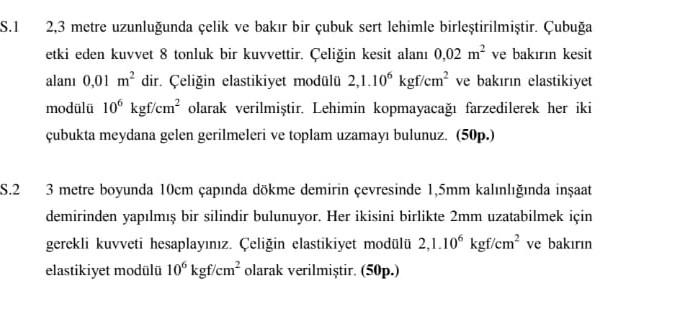 Solved Translate : S.I A 2.3 meter long steel and copper rod | Chegg.com