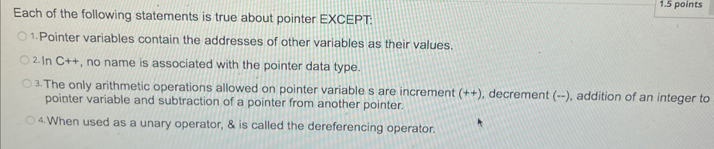 Solved Each of the following statements is true about | Chegg.com