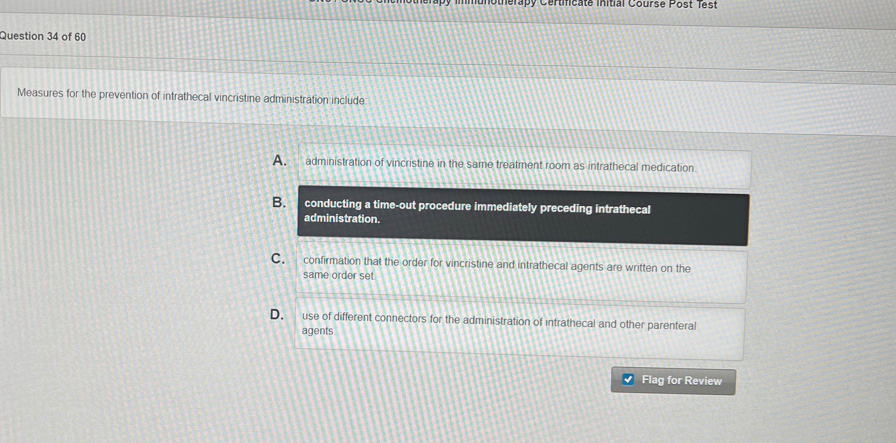 Solved Question 34 ﻿of 60Measures for the prevention of | Chegg.com