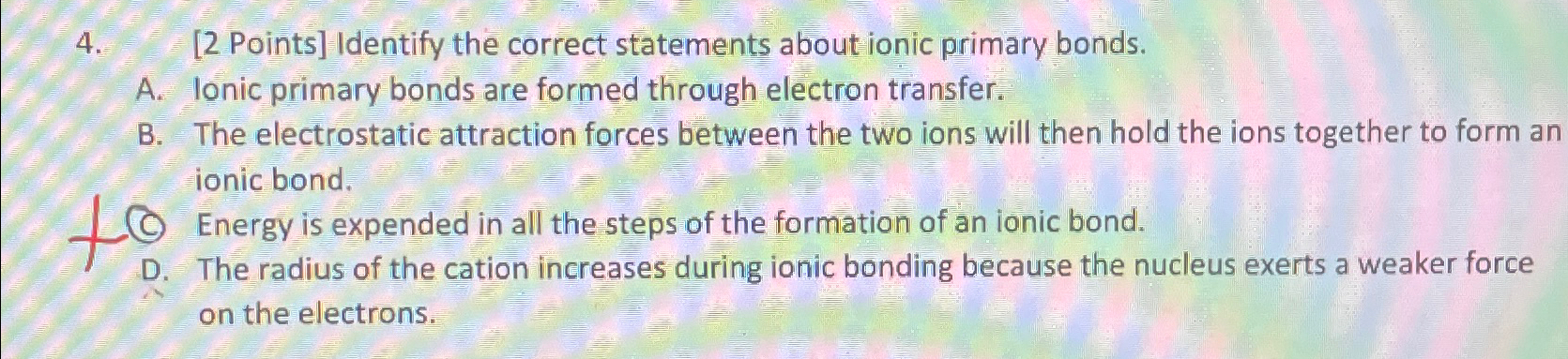 Solved [2 ﻿Points] ﻿Identify the correct statements about | Chegg.com