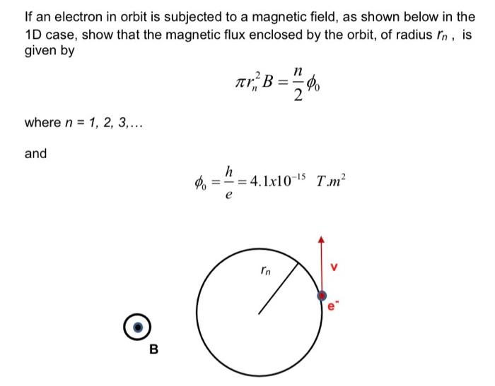 Solved If an electron in orbit is subjected to a magnetic | Chegg.com