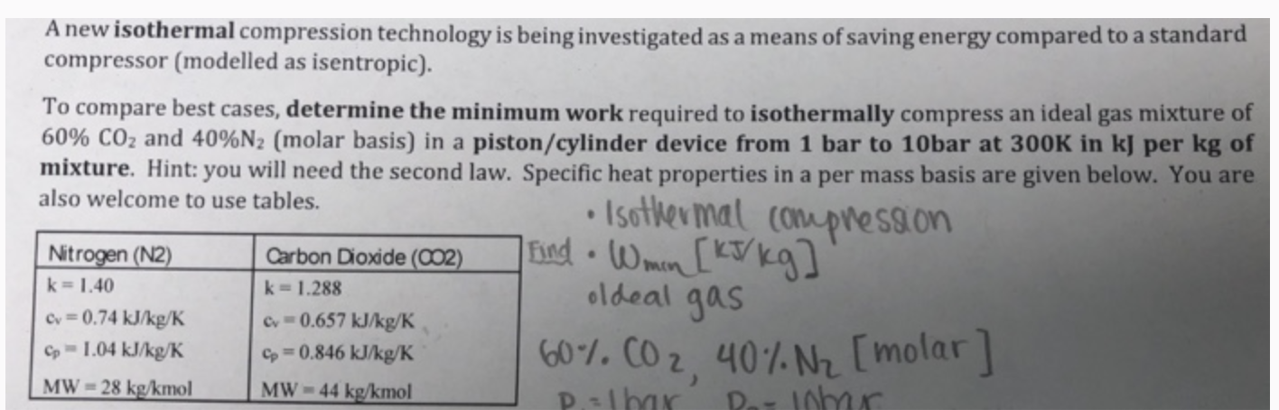 Solved A new isothermal compression technology is being | Chegg.com