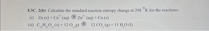 Calculate the standard reaction entropy change at 298 | Chegg.com