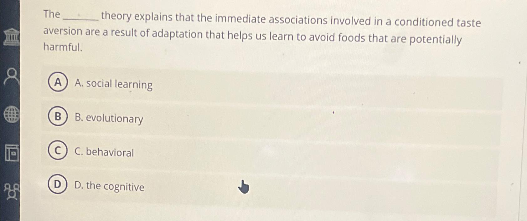 Solved The theory explains that the immediate associations | Chegg.com