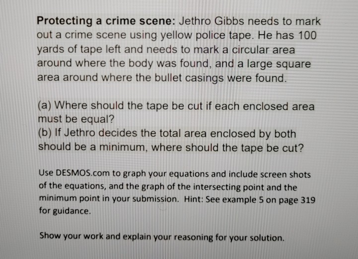 Protecting a crime scene: Jethro Gibbs needs to mark | Chegg.com