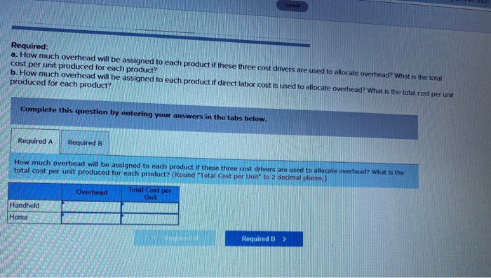 Solved Exercise 9-43 (Algo) Activity-Based versus | Chegg.com