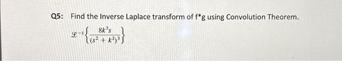 Solved 25: Find the Inverse Laplace transform of f∗ g using | Chegg.com