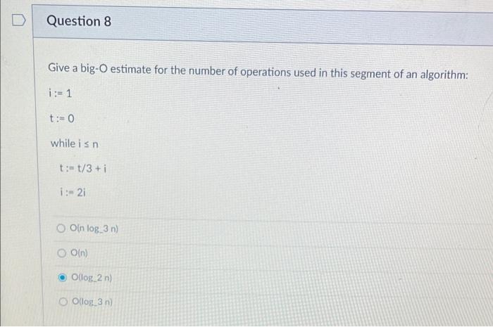 Solved give a big O estimate for the number of operations | Chegg.com