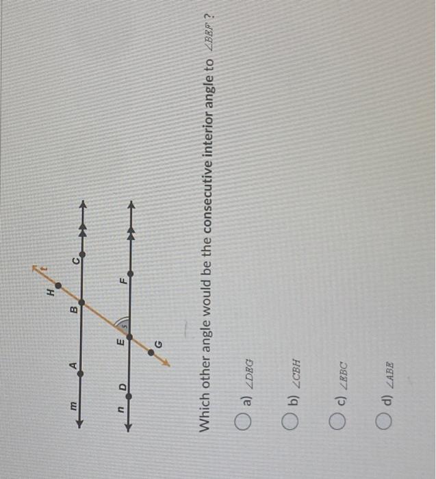 Solved Which other angle would be the consecutive interior | Chegg.com