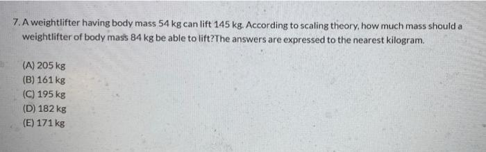Solved 7. A weightlifter having body mass 54 kg can lift 145 | Chegg.com