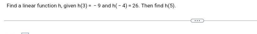 Solved Find a linear function h, given h(3) = -9 and h(-4)= | Chegg.com