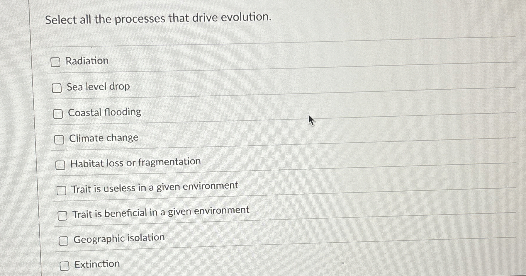 Solved Select all the processes that drive | Chegg.com