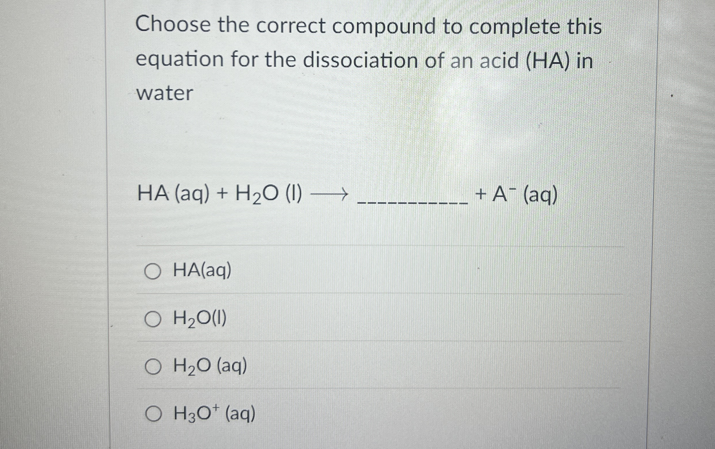 Solved Choose the correct compound to complete this equation | Chegg.com
