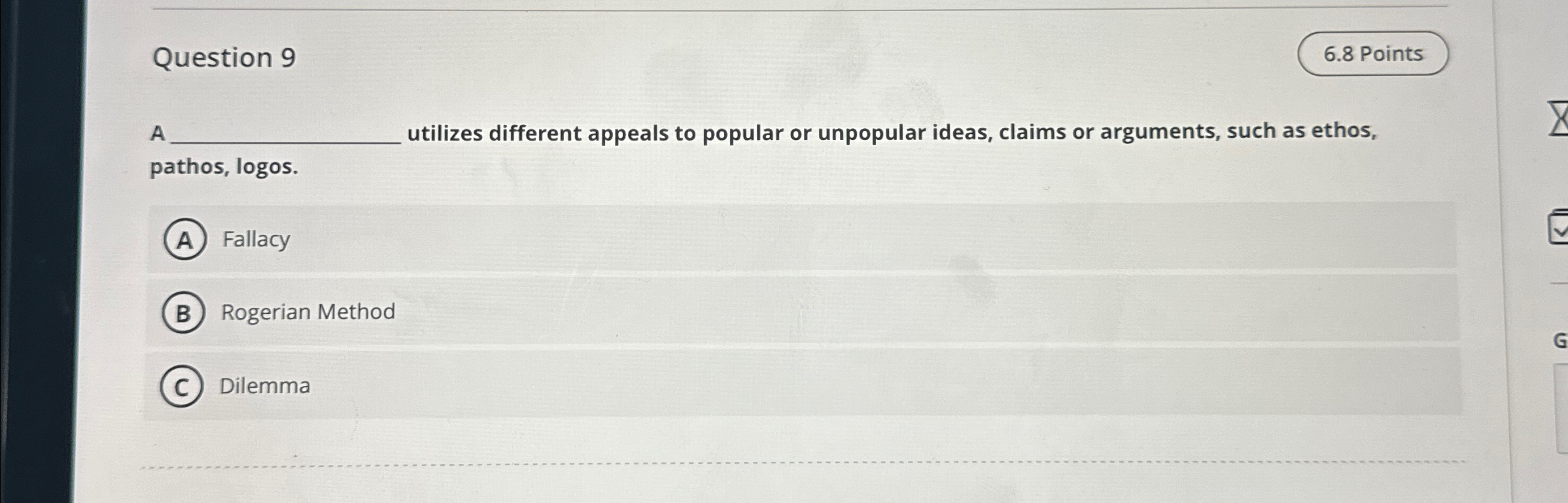 Solved Question 96.8 ﻿PointsA utilizes different appeals to | Chegg.com