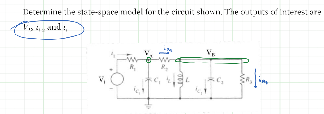 Determine the state-space model for the circuit | Chegg.com