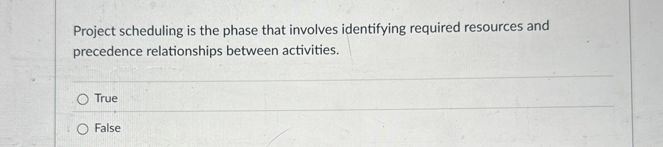 Solved Project scheduling is the phase that involves | Chegg.com