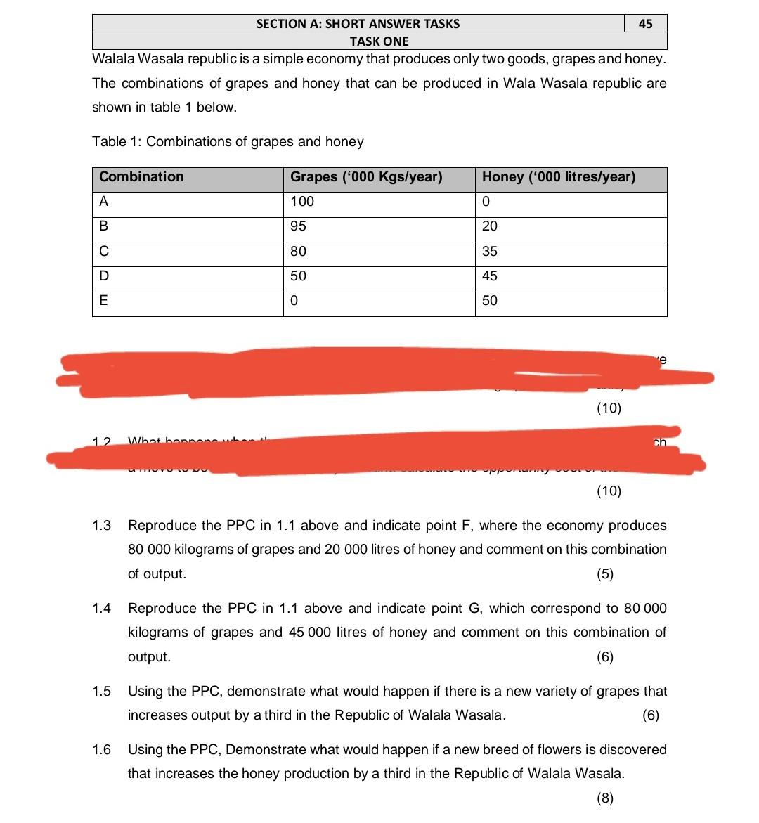Solved \begin{tabular}{|c|c|} \hline SECTION A: SHORT ANSWER | Chegg.com