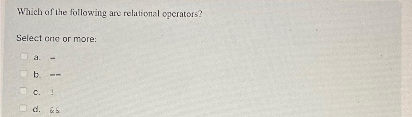 Solved Which of the following are relational | Chegg.com