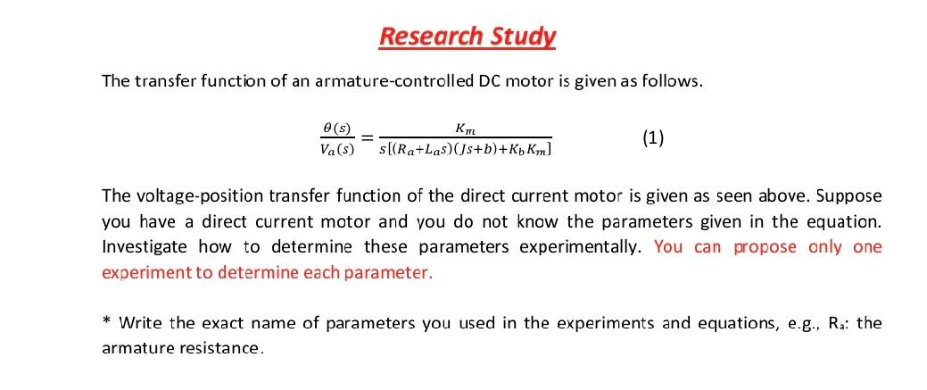 Solved The transfer function of an armature-controlled DC | Chegg.com