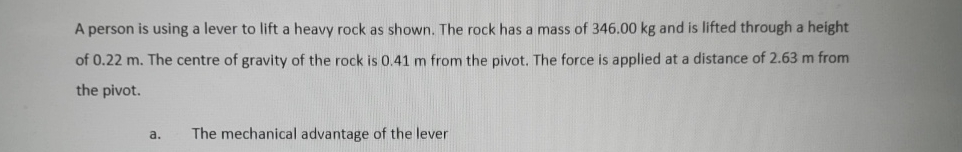 A person is using a lever to lift a heavy rock as | Chegg.com