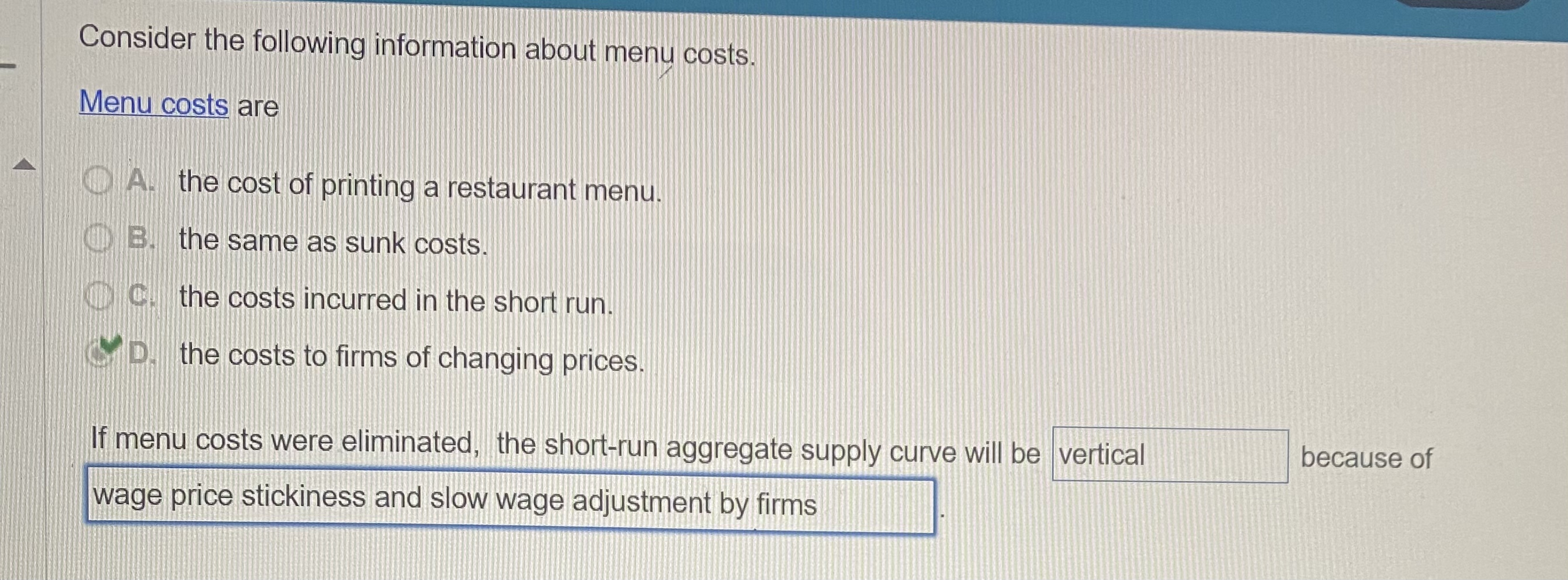 Solved Consider the following information about menu | Chegg.com