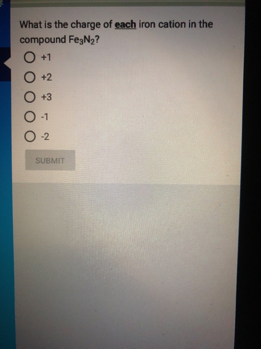Solved What is the charge of each iron cation in the | Chegg.com