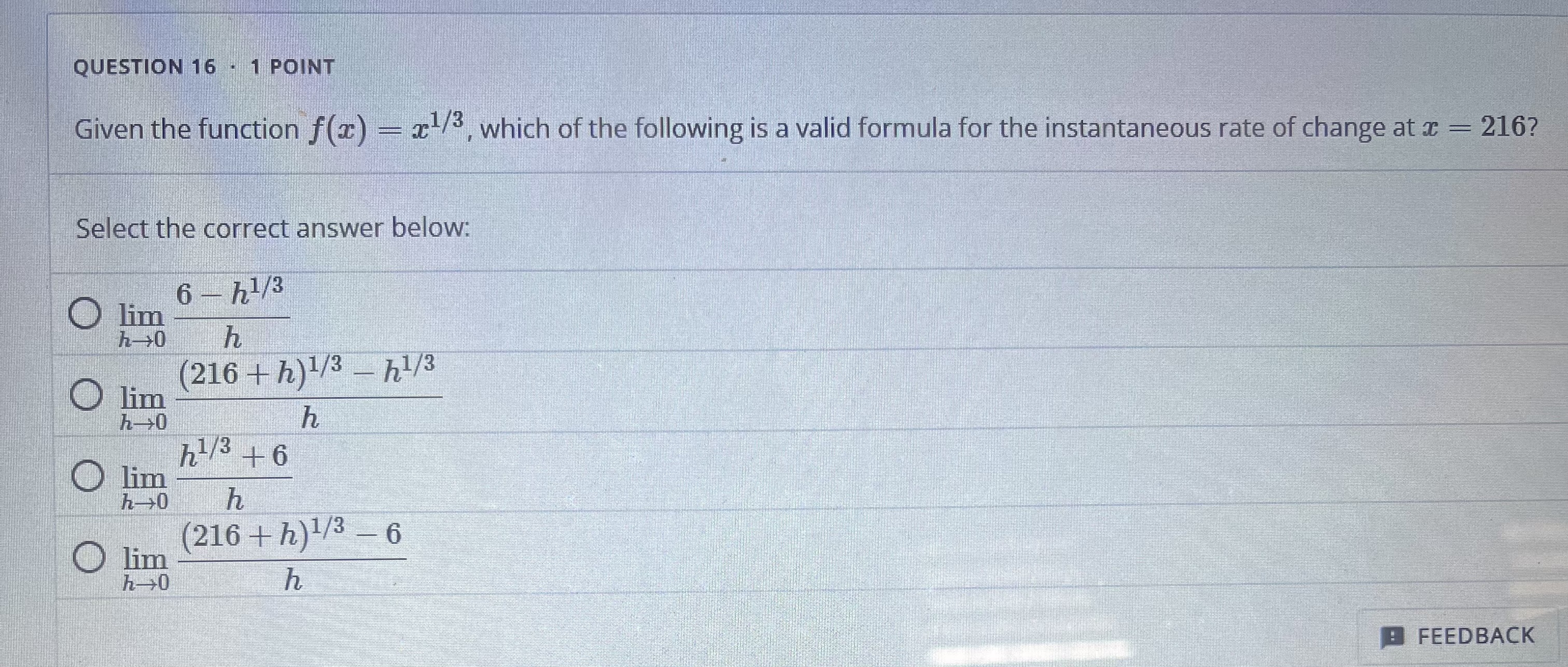 Solved QUESTION 16 * 1 POINTGiven the function f(x)=x13, | Chegg.com Solved QUESTION 16 * 1 POINTGiven the function f(x)=x13, | Chegg.com