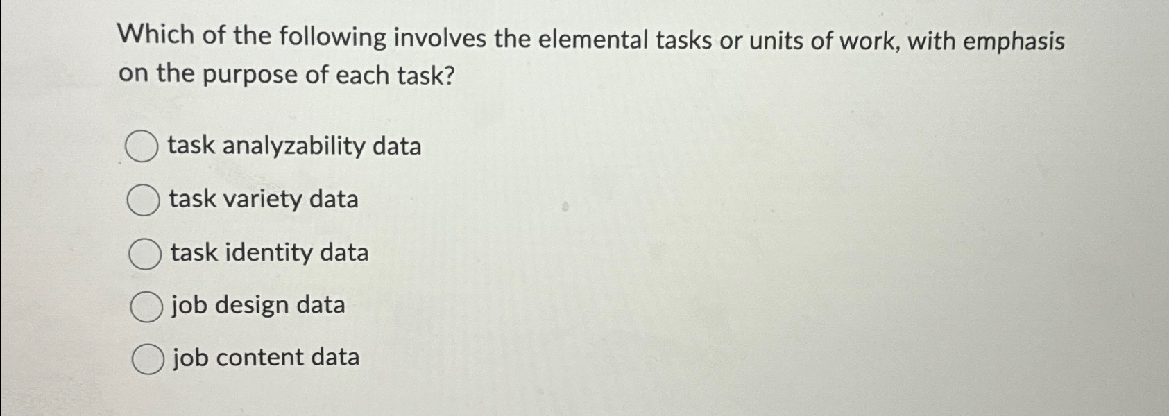 Solved Which of the following involves the elemental tasks | Chegg.com