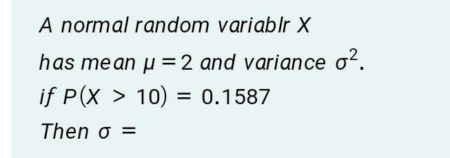 Solved A Normal Random Variablr X Has Me An U 2 And 5694