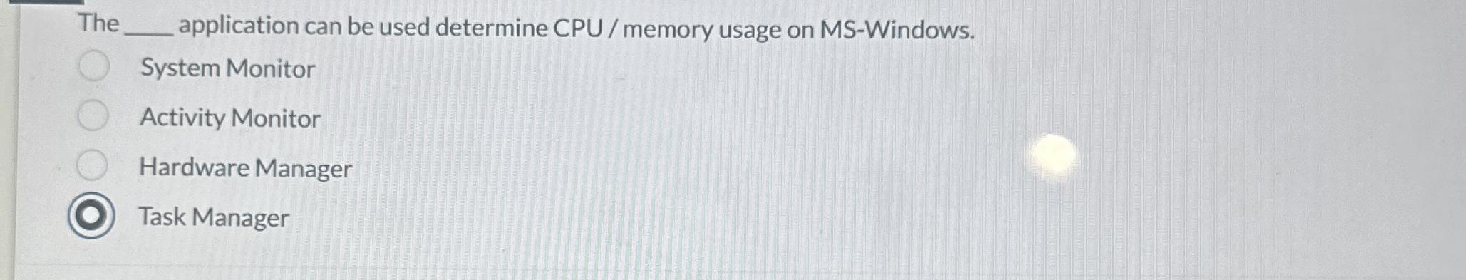 Solved Theapplication can be used determine CPU / ﻿memory | Chegg.com