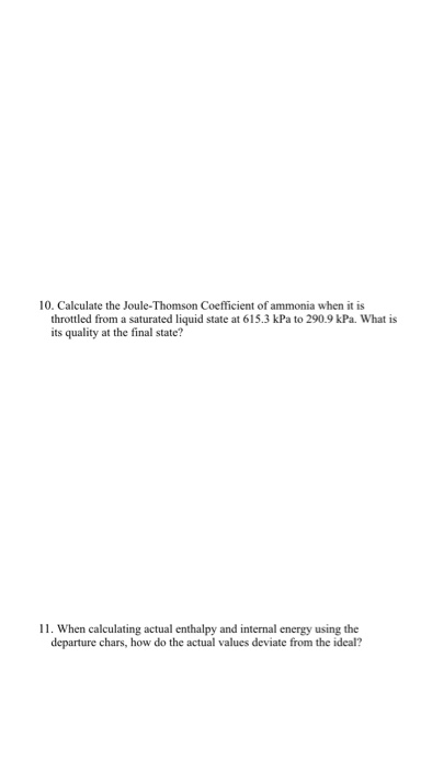 Solved 10. Calculate the Joule-Thomson Coefficient of | Chegg.com