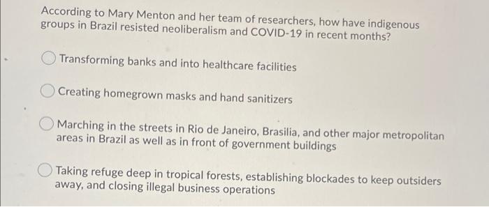 Solved According to Mary Menton and her team of researchers, | Chegg.com