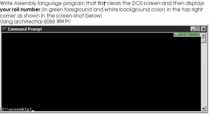 Solved Write Assembly Language Program That First Clears
