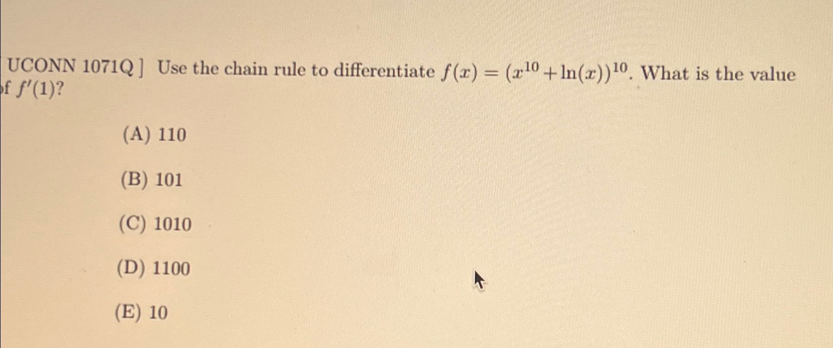 Solved UCONN 1071Q] ﻿Use the chain rule to differentiate | Chegg.com
