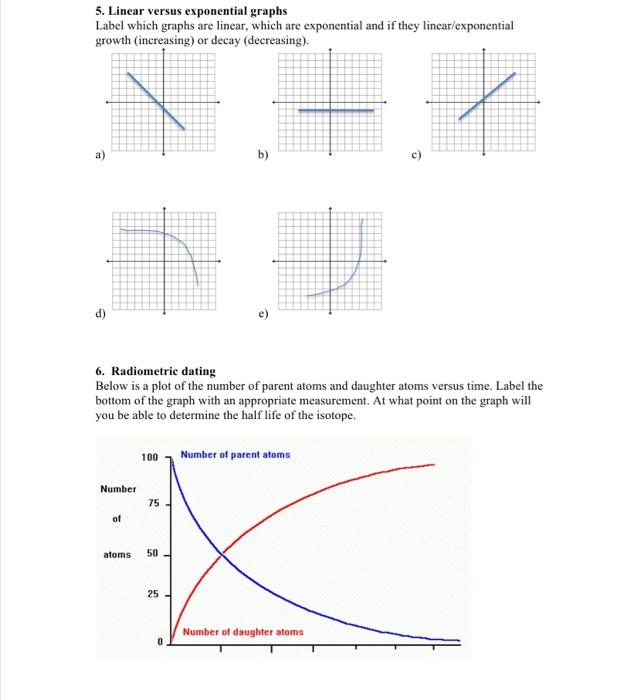 Solved 1. Exponential vs linear change: For exponential | Chegg.com
