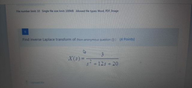 Solved File number limit 10 Single file size limit 100MB | Chegg.com
