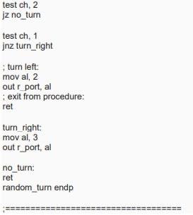 Solved Use emu 8086 to edit this program to make the robot | Chegg.com
