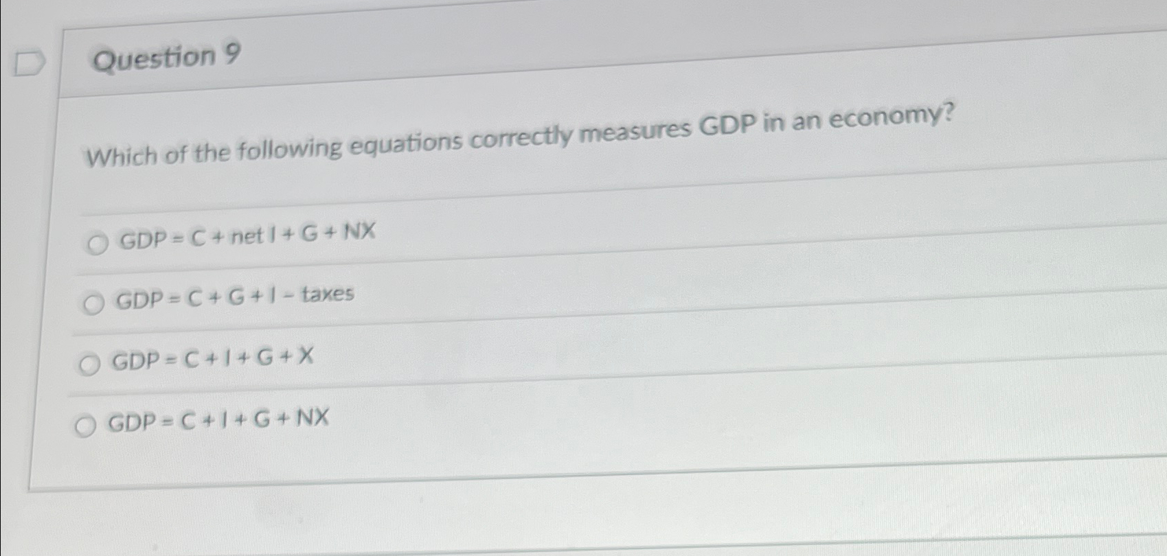 Solved Question 9Which of the following equations correctly | Chegg.com