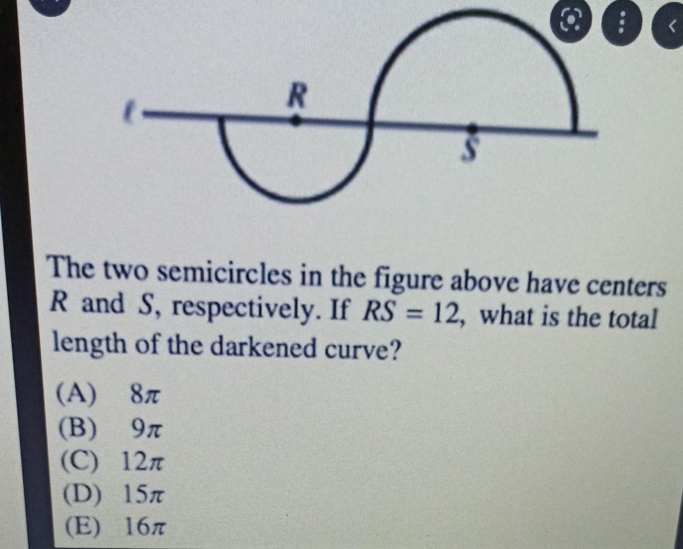 Solved R The two semicircles in the figure above have | Chegg.com