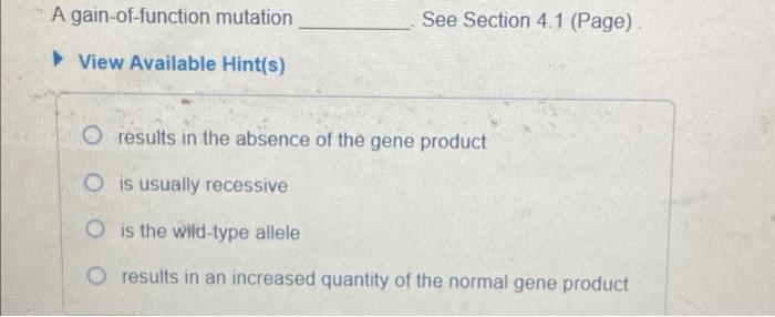 Solved A gain-of-function mutation View Available Hint(s) | Chegg.com